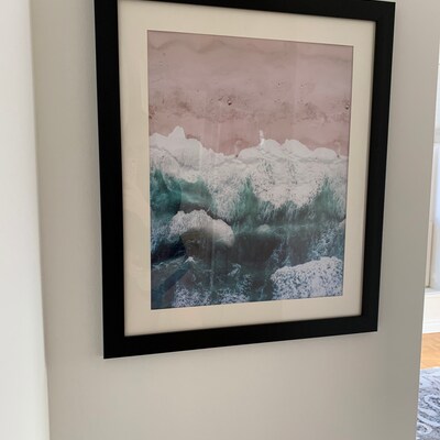 Pink Beach Decor, Coastal Poster, Aerial Beach Photography, Pink Beach ...