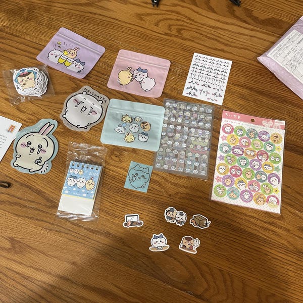 Chiikawa Bundle - Plush, Keychains, Stickers Set - Gift for Kawaii ...