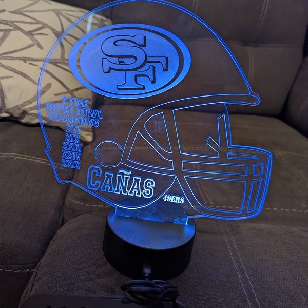 San Francisco 49ers, LED Football Sports Fan Lamp, Custom Made Night ...