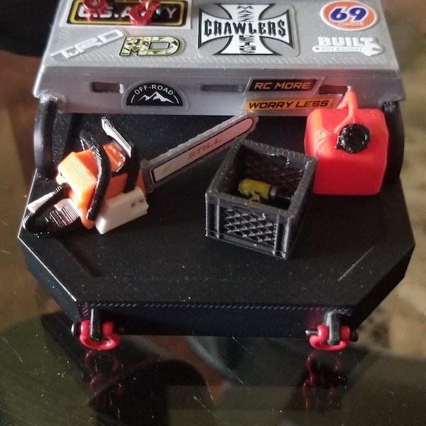 1/18 Scale Crawler Diamond Plate Toolbox RC Truck Bed Cargo Box FMS ...