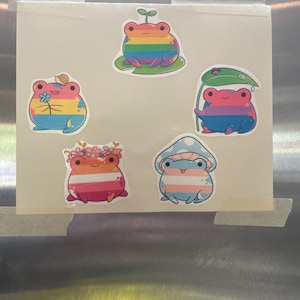 Pride Frog Charity Stickers LGBTQ Flag Frog Gay Pride Sticker Decal ...