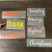 Bulk Names 2- 20 Names - 6-10 Inches Custom Iron on HTV Vinyl - Etsy