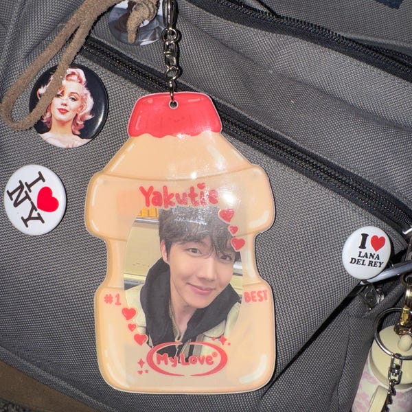 Cute Snacks Mini ID Photo Holder Kawaii KPOP ID Holder Keychain Hot ...