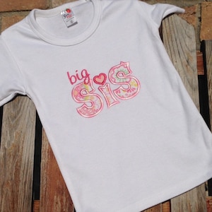 Big Sis Applique Machine Embroidery Design Sister Sibling INSTANT ...