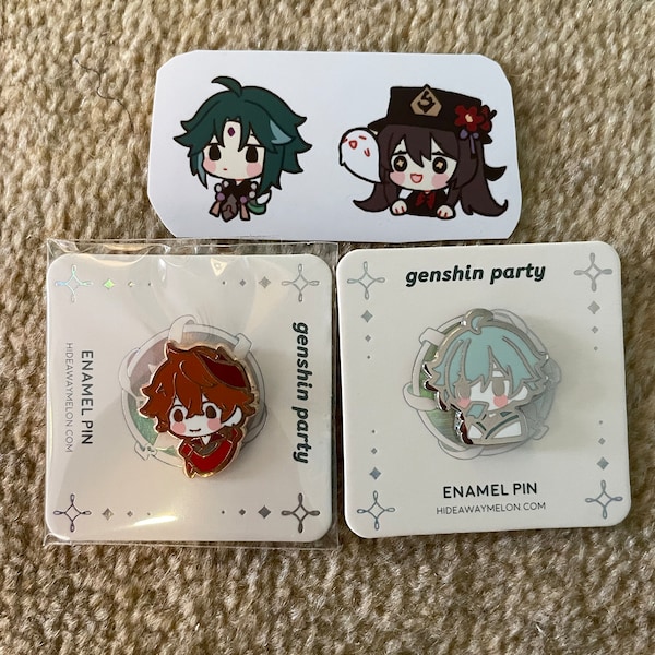 GACHA Genshin Party Chibis - Hard Enamel Pins (SET B) - Etsy
