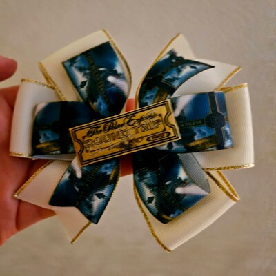 Stars on Top Bow Patriotic Red White and Blue Bow Star Print Bow Pretty ...