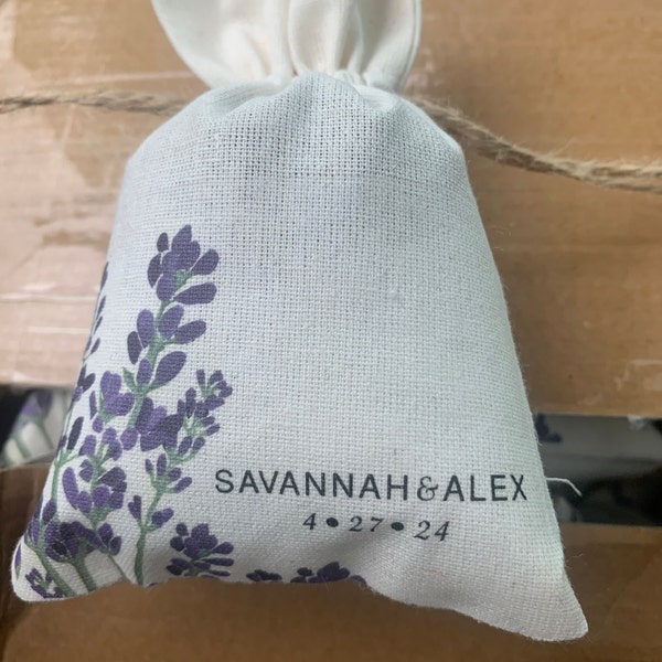 Personalized Lavender Sachet Favor | Custom Name Wedding, Engagement ...