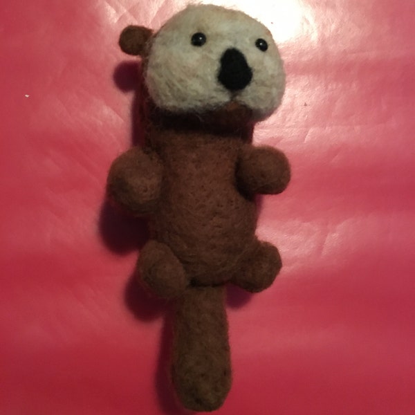 Needle Felting Kit DIY - Sea Otter & Shell // Cute Wool Needle Felted ...