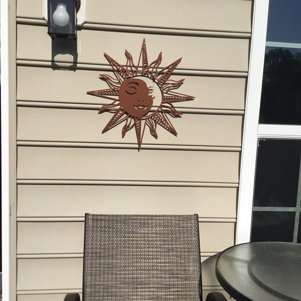 Sun and Moon Metal Sign, Sun, Moon, Outdoor Decor, Home Decor, Metal ...