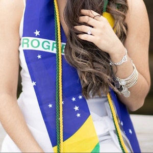 Brazil Graduation Stole satin - Etsy