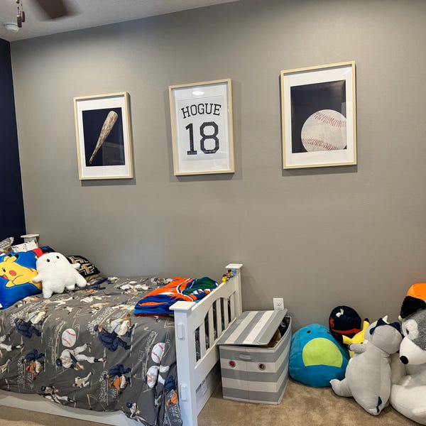 Custom Baseball Wall Art Boy Print Set of 3 Wall Prints Decor ...