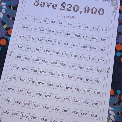 Savings Challenge Printable, 100k 10000 Savings Challenge Chart, 50k ...