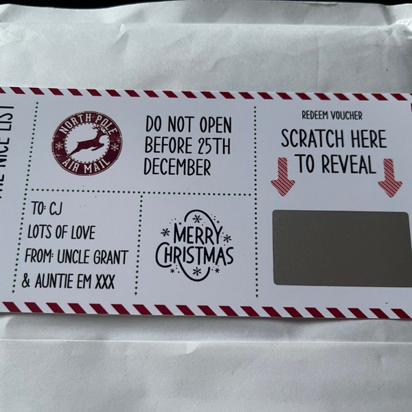 Scratch to Reveal Christmas Voucher | Custom Made Scratch off ...