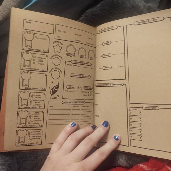 Custom Leather Dnd Character Journal: Dungeons and Dragons 5e Notebook ...