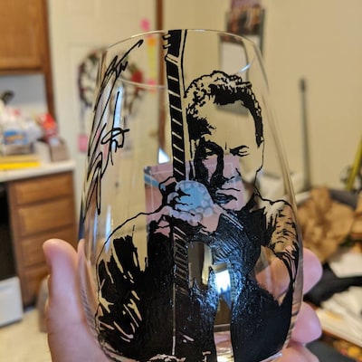 Bruce Springsteen Hand Painted Stemless Wine Glass - Etsy