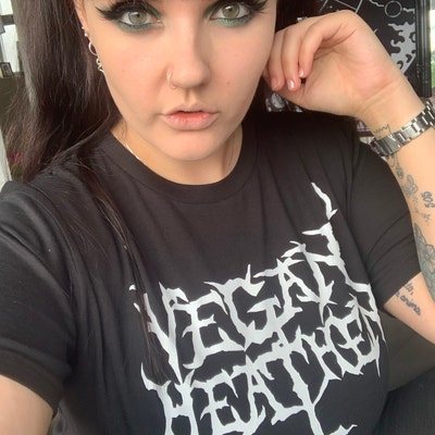Goth Tshirt vegan Heathen Devil Gothic Apparel Tee Vegan Veganism Metal ...