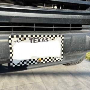 Cool Punk Checkered Skull License Plate Unique Car Accessories for Him ...