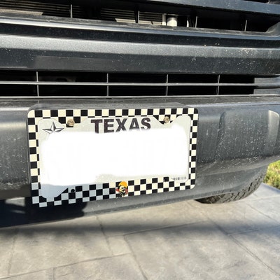 Cool Punk Checkered Skull License Plate Unique Car Accessories for Him ...