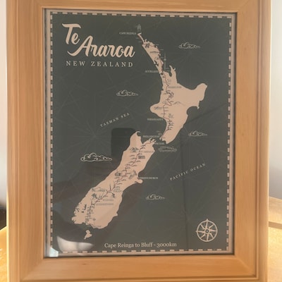 Te Araroa Trail Map Illustrated Hiking Map Te Araroa Poster - Etsy ...