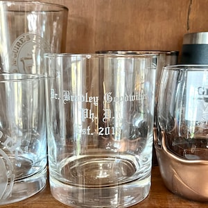 Custom Designed Glasses Custom Logo Glass Etched Glassware - Etsy