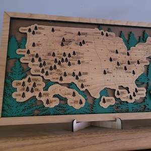 US National Parks Travel Map, Gift for Hikers, Personalized Map, Gift ...