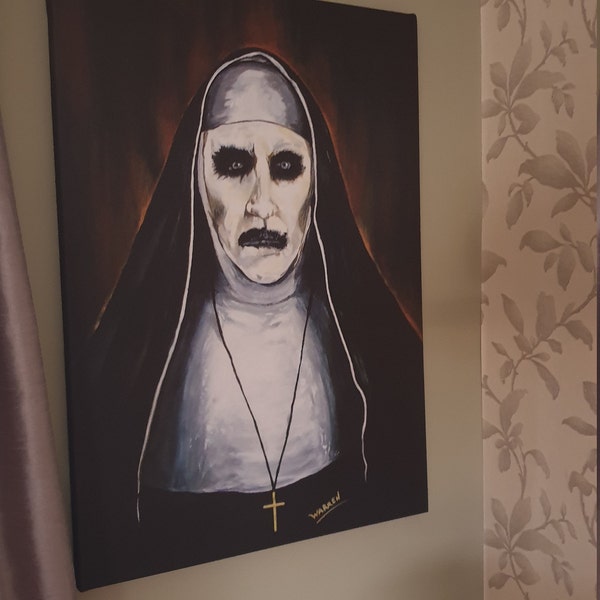 Valak Painting Replica V2 Canvas Print (demon Nun, the Conjuring) - Etsy