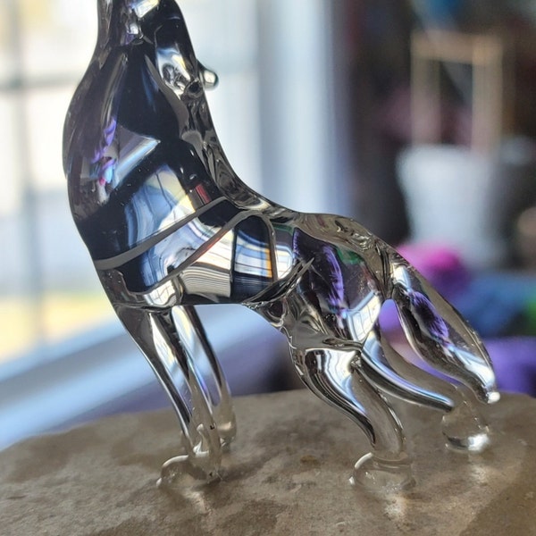 Howling Wolf Handblown Glass Sculpture - Etsy