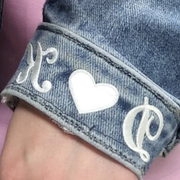 Iron on Embroidered Cursive Letters White Applique Craft Supplise Diy ...