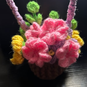 Flower Basket Hanging Crochet Pattern, Sunflower Basket Crochet Pattern ...