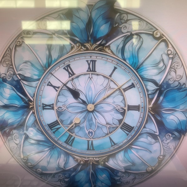 Blue Fairy Tale Clock Faces, 3,2 Inch Circles, Digital Collage Sheet ...