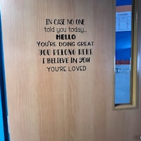 Positive Affirmations Classroom Door Vinyl Wall Decal, Classroom ...