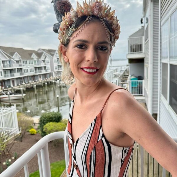 The Aquamarine Dream Mermaid Crown Headdress Shell Crown Crystal Crown ...