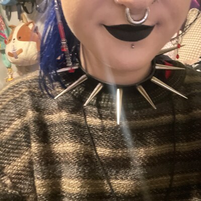 Leather Punk Collar With 9 Spikes - Etsy