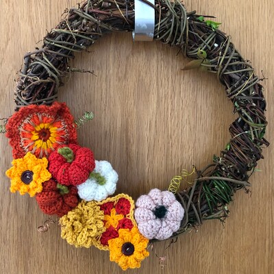 Fabulous Fall Crochet Wreath Pattern Wreath Pattern PDF Crochet ...