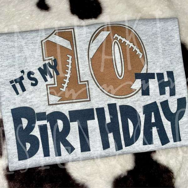 Boys 10th Birthday Svg, Boys Football Birthday Svg, Double Digits Svg ...