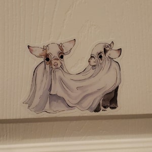 Spooky Ghost Goat Sticker - Etsy