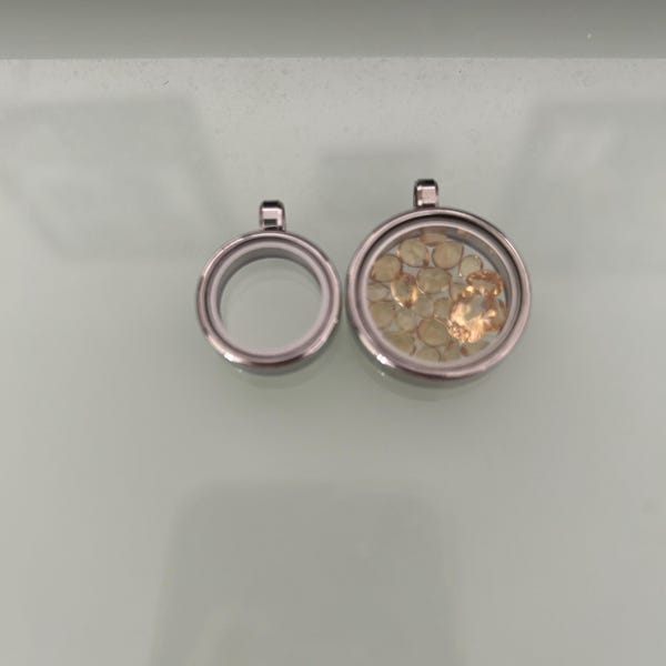 Floating Locket - Stainless Steel Glass Locket - Living Glass Charm ...