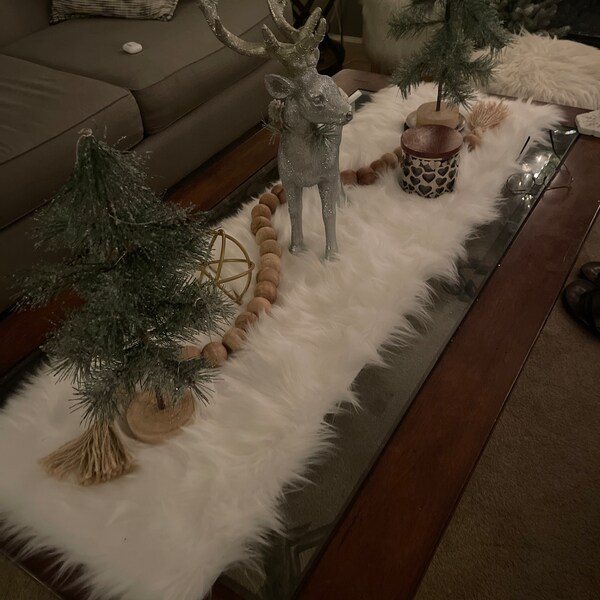 Shaggy Faux Fur Table Runner - Luxury Faux Sheepskin Shag - Etsy