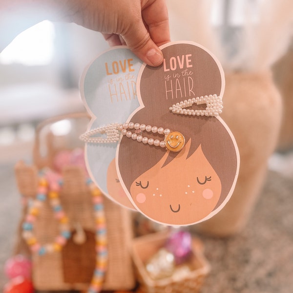Scrunchie Valentine's Cards - Printable Girls Hair Tie Love is in the ...