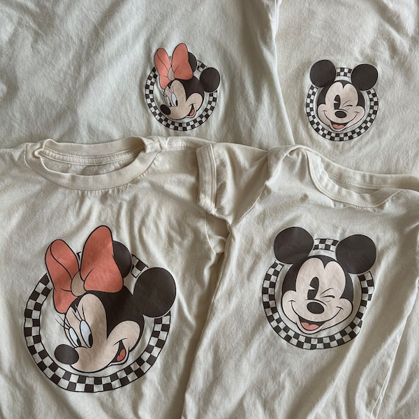 Retro Disney Shirts, Mickey Checkered Shirt, Disney Family Shirts ...