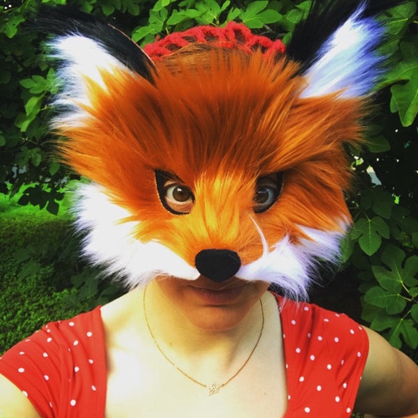 Faux Fur Red Fox Mask, Handmade - Etsy