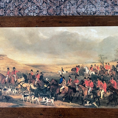 Fox Hunting Print Vintage Hunting Wall Art English Hunt Scene With ...