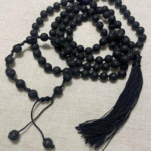 Hand-knotted 108-bead Sacred Tulsi Wood Hand-carved Rough Beads, Japa ...
