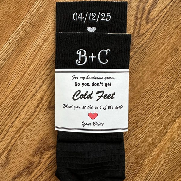 Wedding Socks, Grooms Socks, Black, so You Don't Get Cold Feet. Meet ...