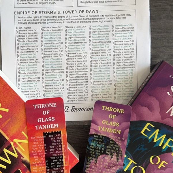 Throne of Glass Tandem Bookmarks | SJM Bookmarks | Acotar | Crescent ...