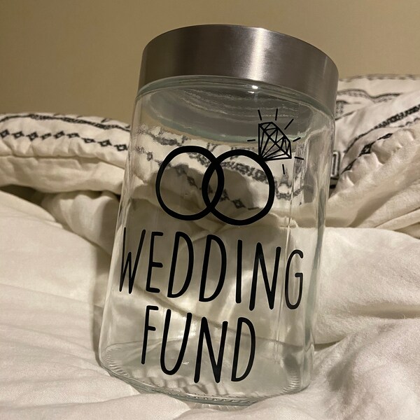 Wedding Fund Sticker - Sticker, Label, Decal for Money Jar - Wedding ...