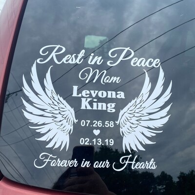Rest in Peace Window Decal, Passed Away Decal, Remembrance Decal, Death ...