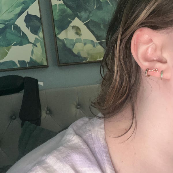 Angel Wings Piercing (single) Mix Marquise Cz Piercing, 925 Sterling ...