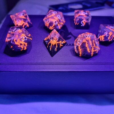 Dnd Dice Set Coral Fossil Polyhedral Dice Set Gemstone Set Dungeons and ...