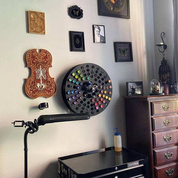 Tattoo Ink Wheel "the Mimic" Holds 96 2oz Tattoo Ink Bottles in a ...